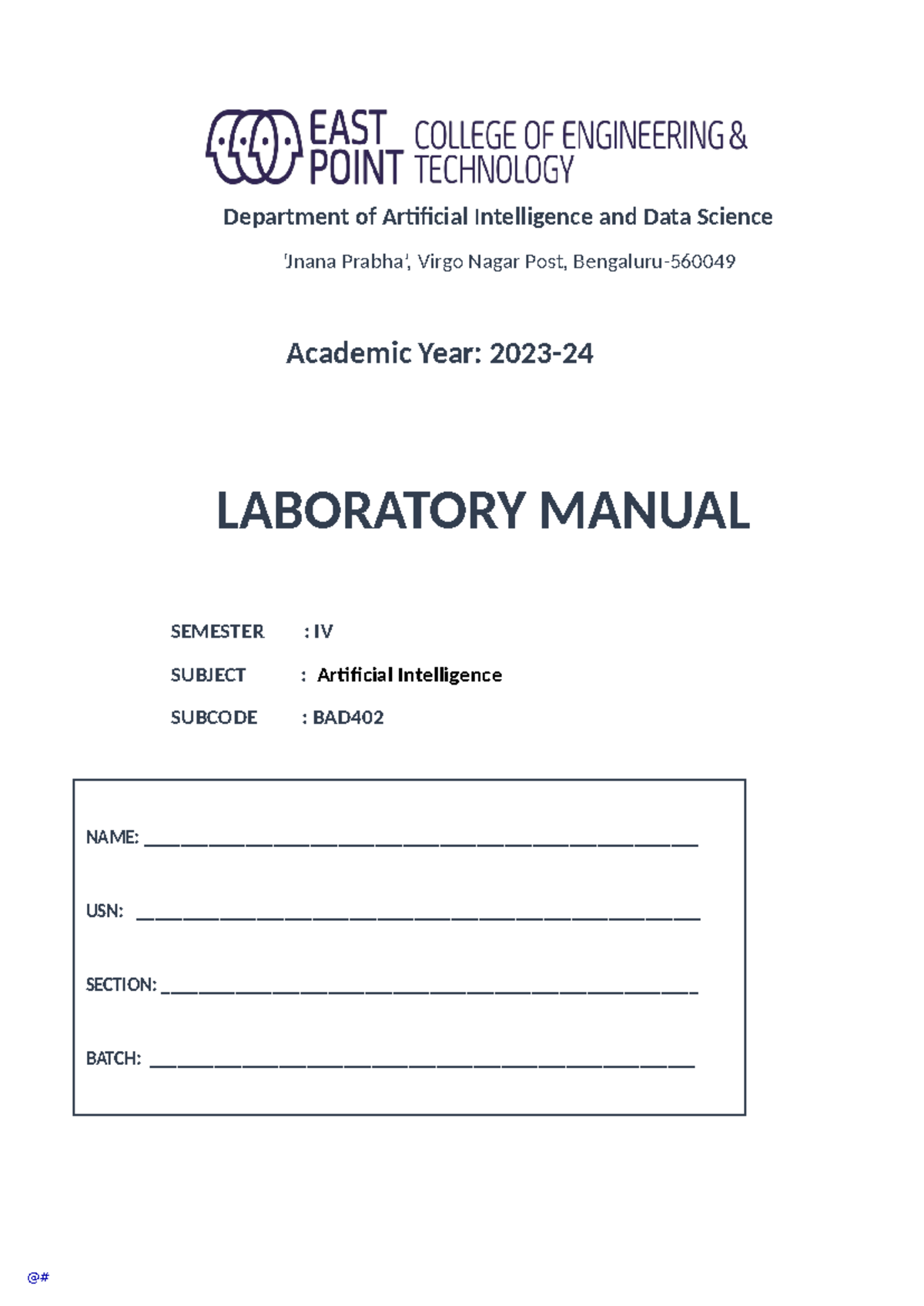 AI Lab Manual - @# 16032024 Department of Artificial Intelligence and Data Science ‘Jnana Prabha ...