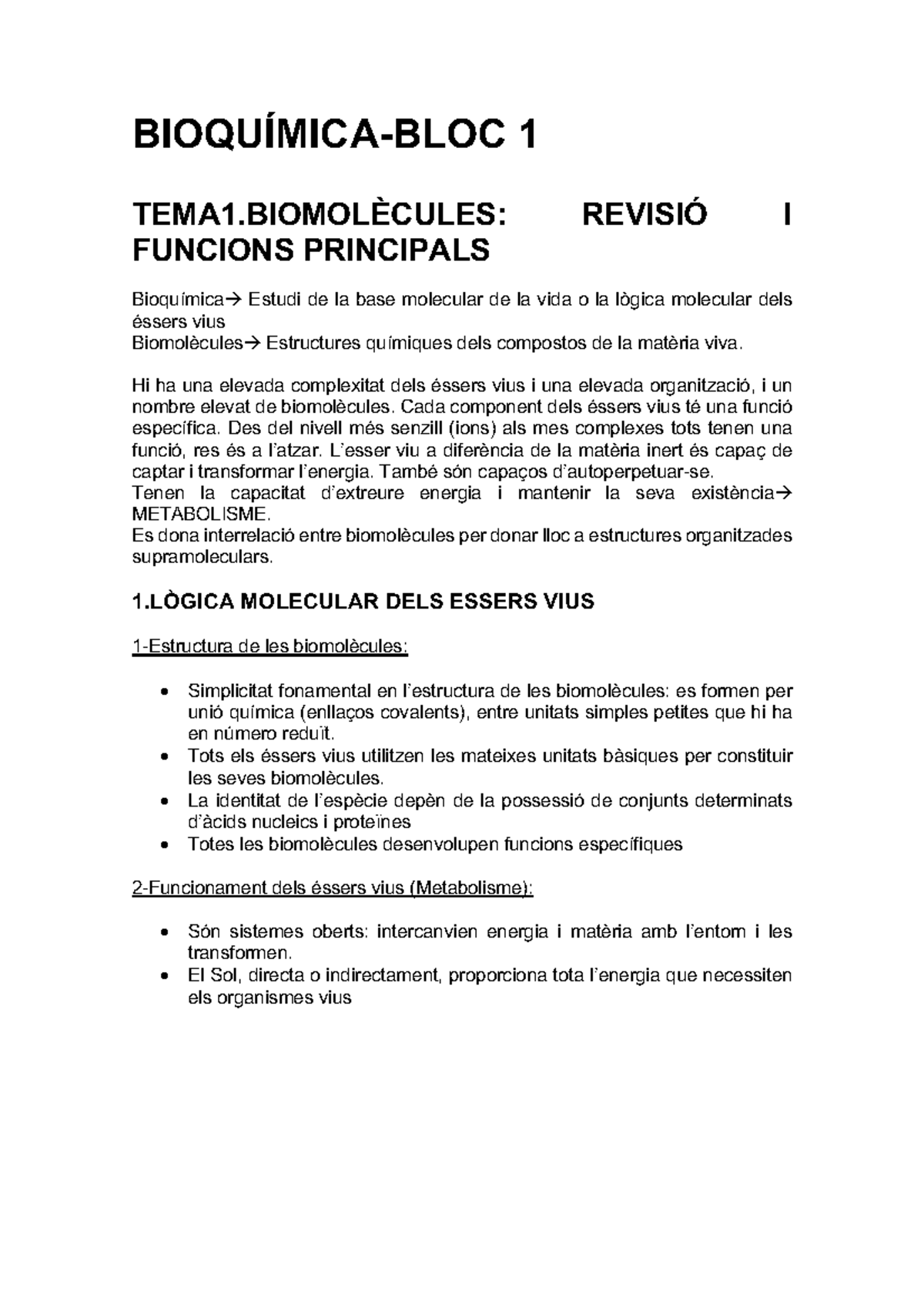 BioquíMICA imprimir - Apunts bioquímica bloc 1 - Warning: TT: undefined function: 32 - Studocu