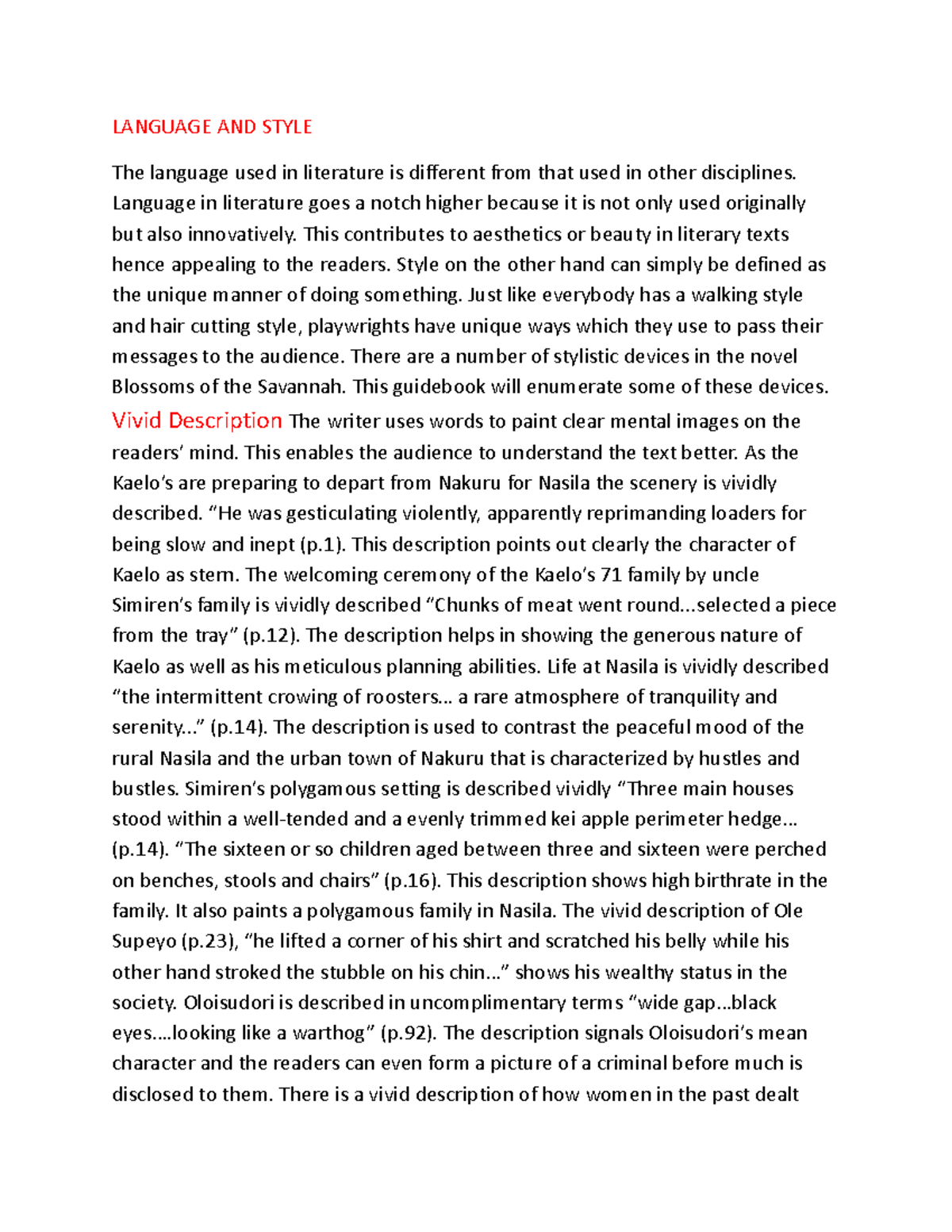 Language AND Style LANGUAGE AND STYLE The Language Used In Literature