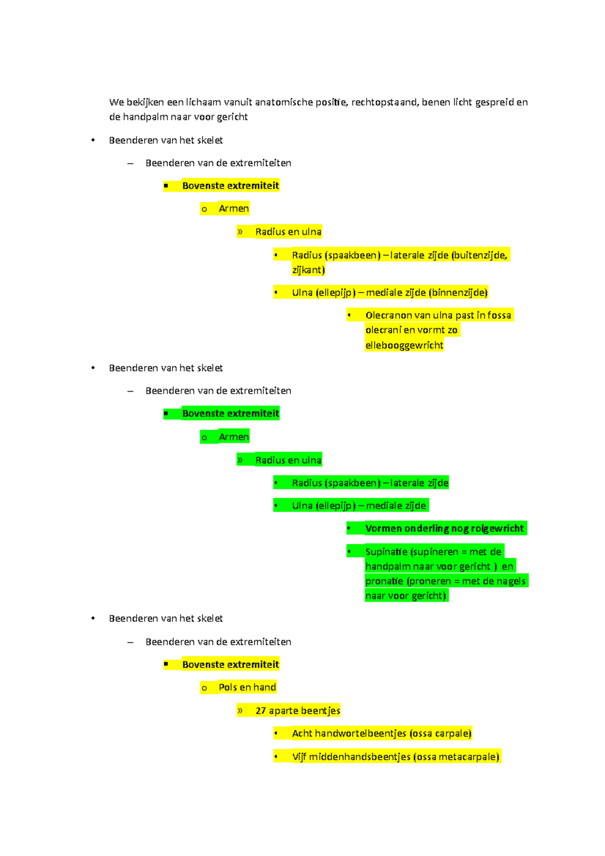 Anatomie motorisch systeem - We bekijken een lichaam vanuit anatomische ...