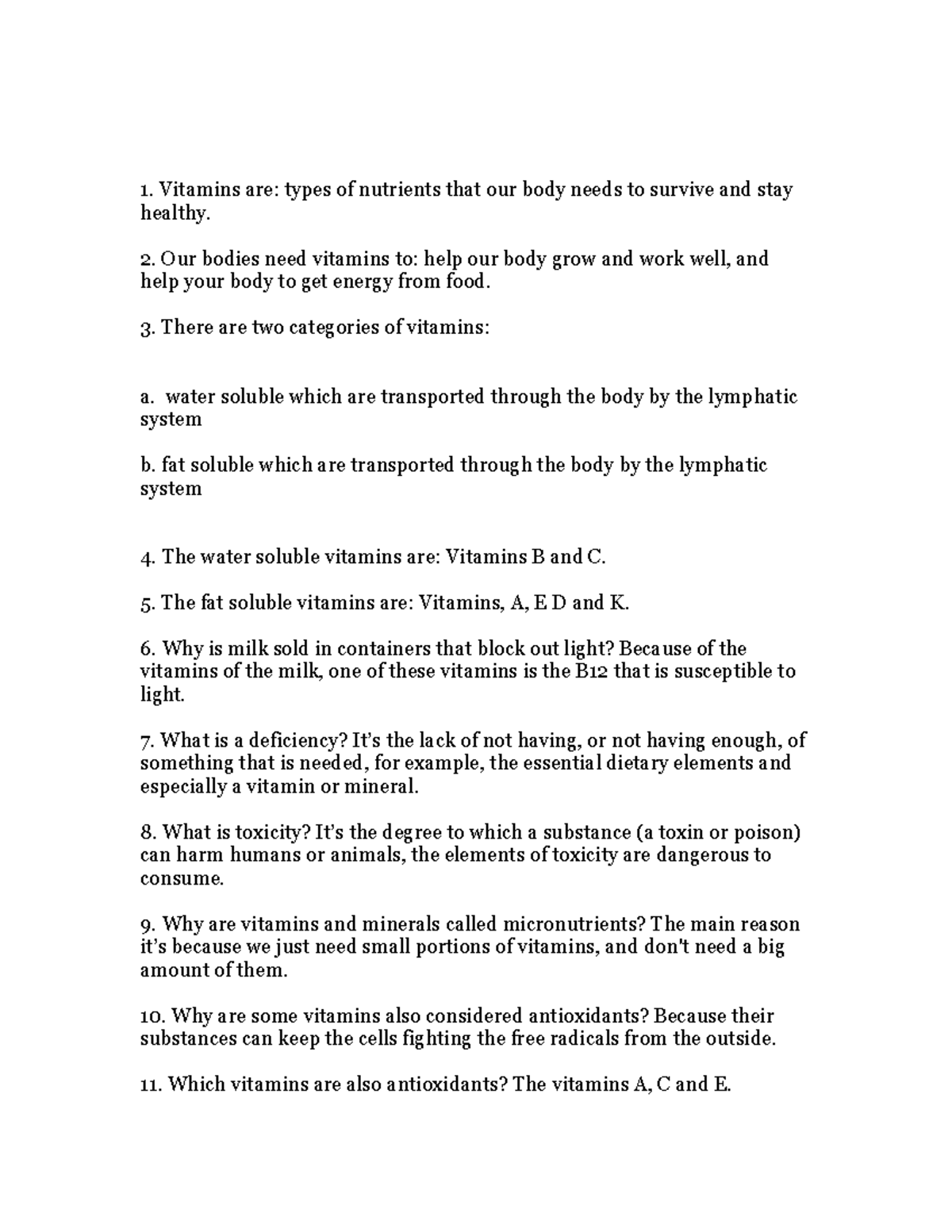 Vitamin worksheet Sebas - Vitamins are: types of nutrients that our ...