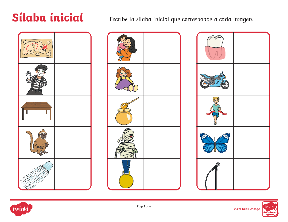 Reconocimiento de silaba inicial - ABORDAJE FONOAUDIOLOGICO EN NIÑOS Y ...