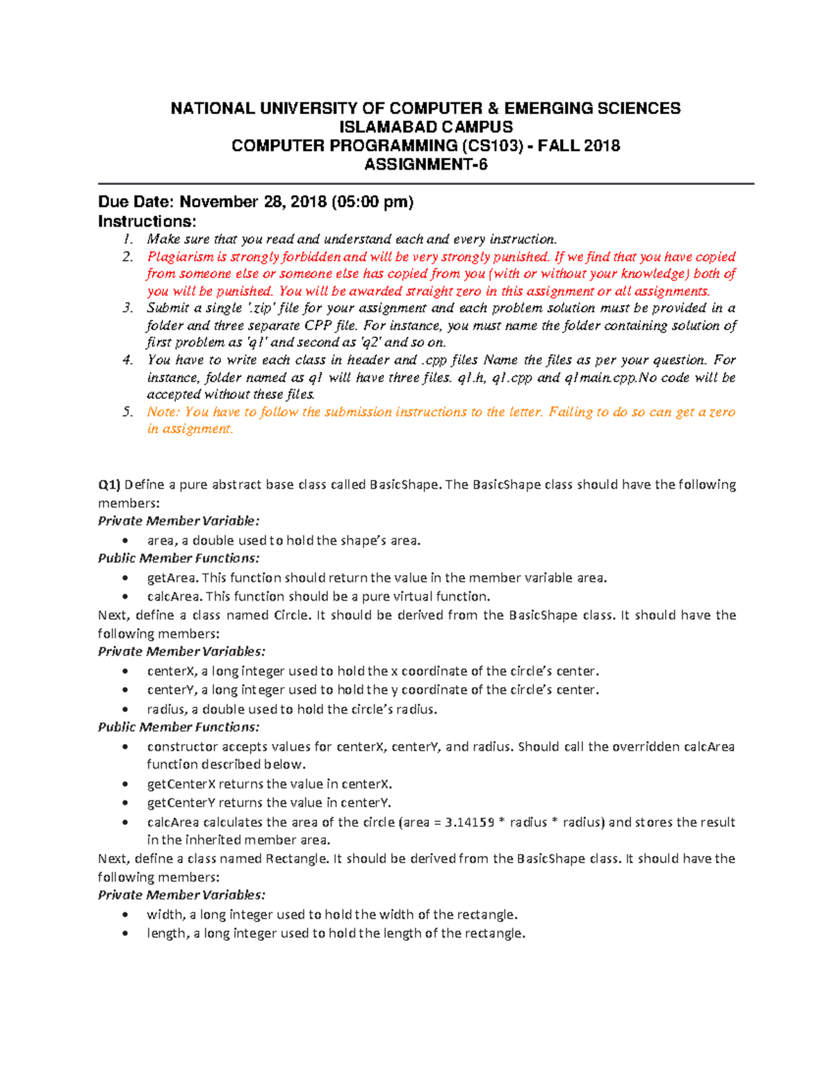 Assignment 6 - NATIONAL UNIVERSITY OF COMPUTER & EMERGING SCIENCES ...