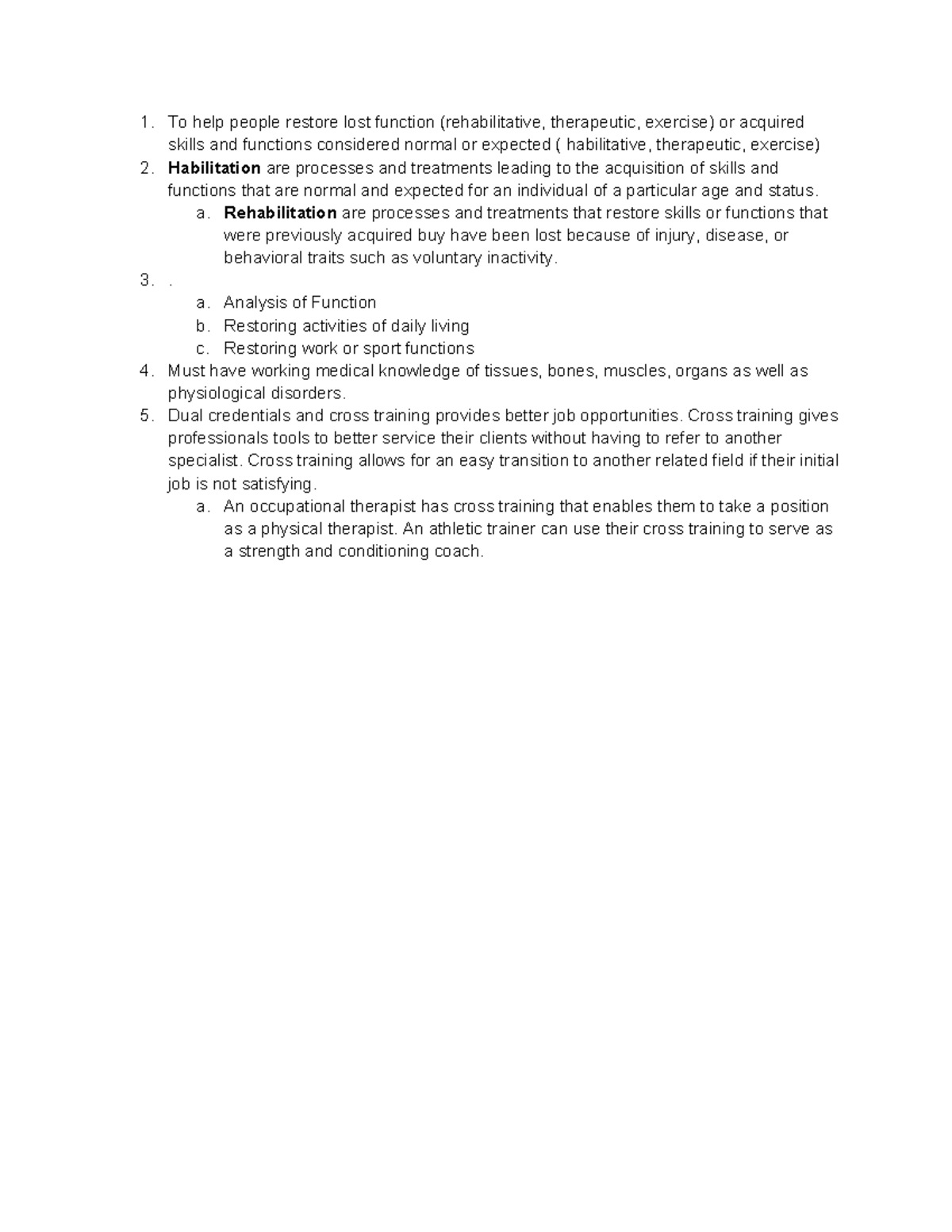 Chapter 14 - To help people restore lost function (rehabilitative ...