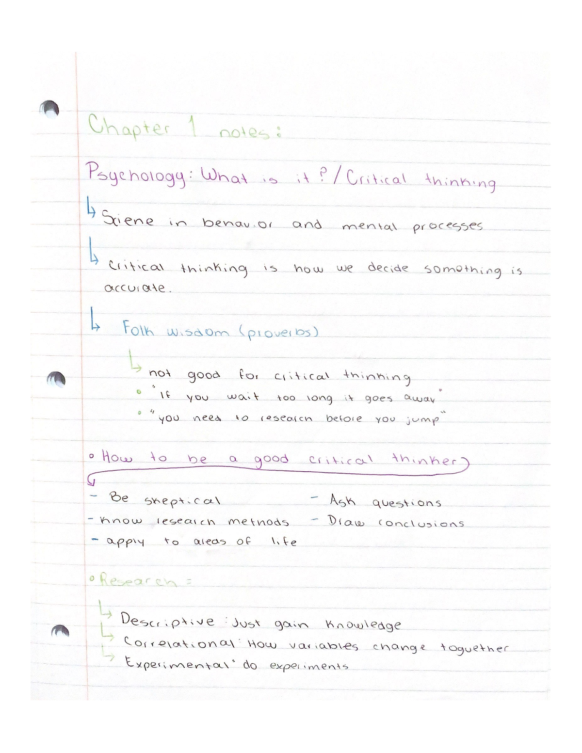 Chapter - What is Psychology? - Critical Thinking - Folk Wisdom ...