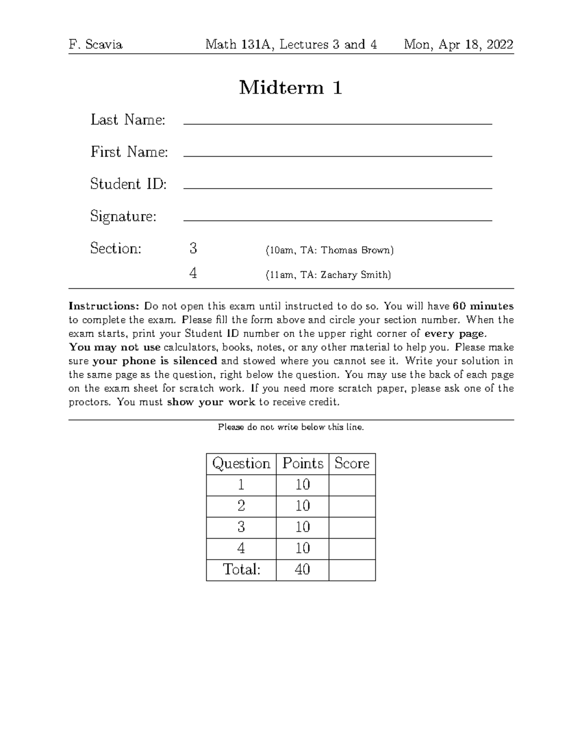 131a-midterm 1-solutions - F. Scavia Math 131A, Lectures 3 and 4 Mon ...