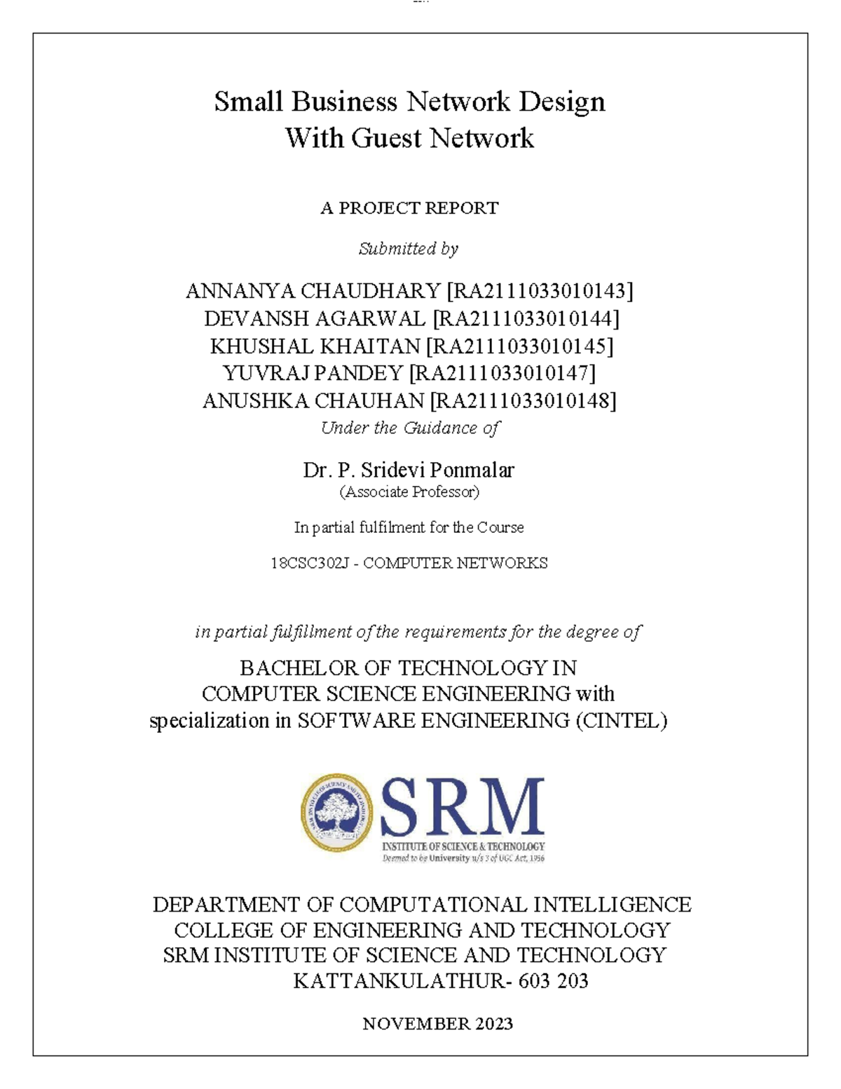 Cn mini project report 143 144 145 147 148 (1) - Small Business Network ...