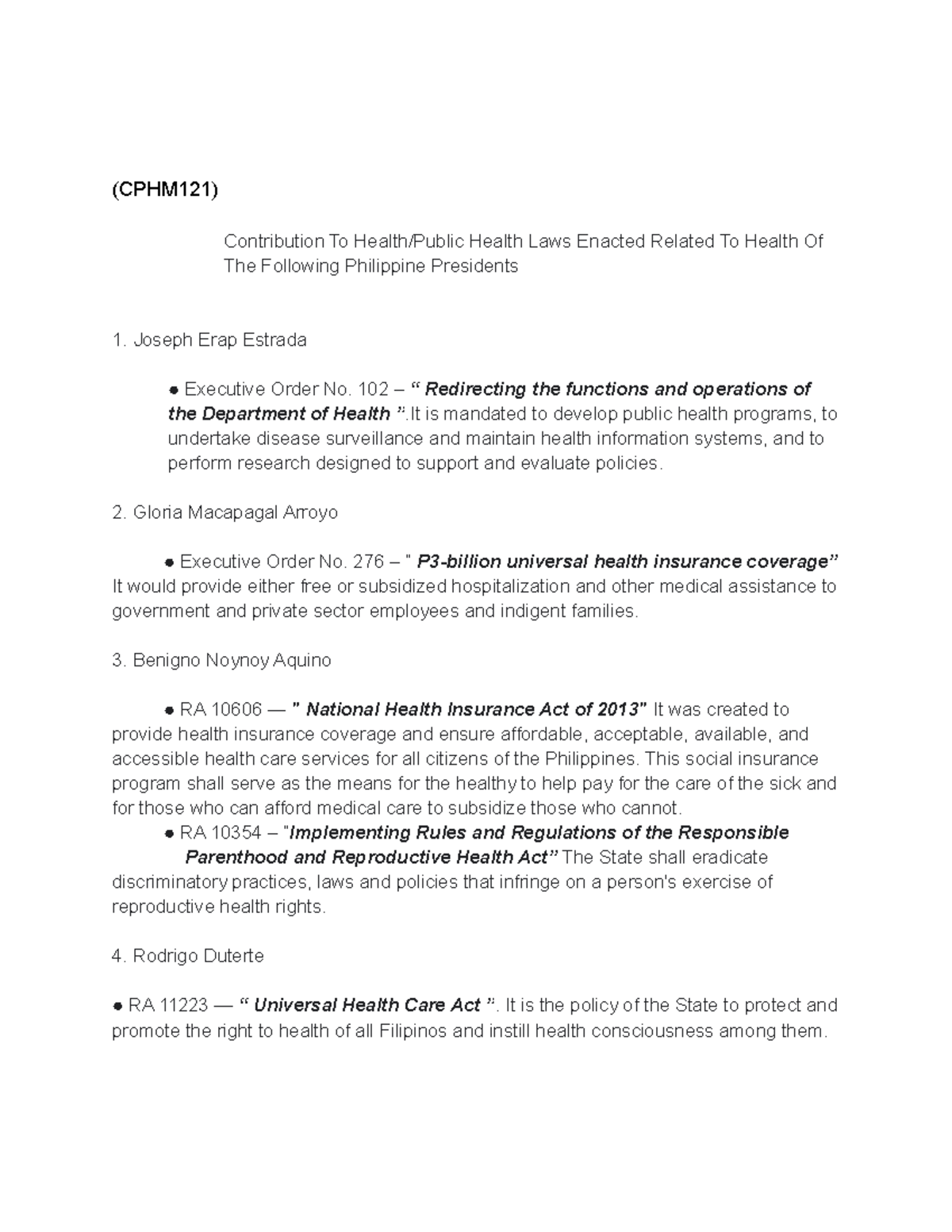 Caparas - GOOD LUCK AND STUDY HARD - (CPHM121) Contribution To Health ...