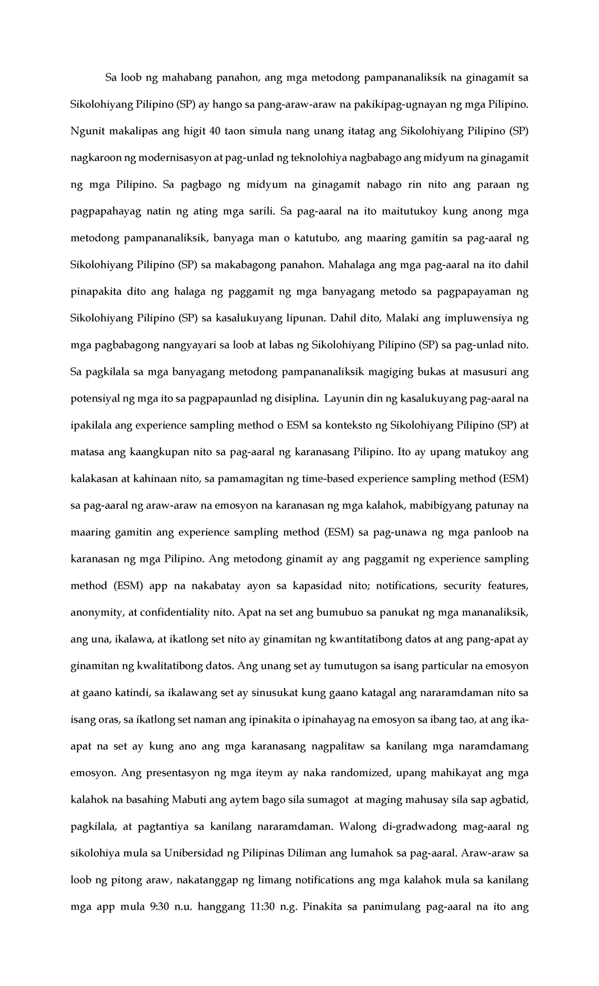 Printmuto - Sikolohiyang Pilipino (SP) essay - Sa loob ng mahabang ...
