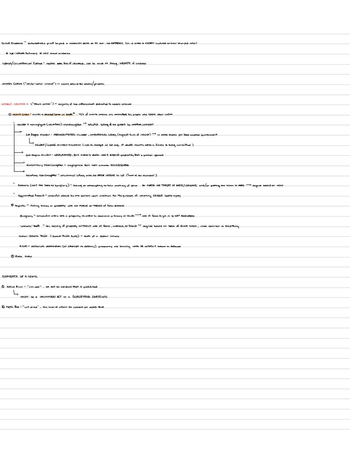 CJ100 Visible Crimes - Direct Evidence demonstrates proof beyond a ...