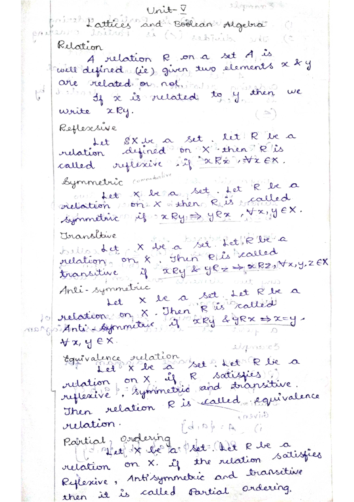 DM-Unit 5 Lattices and Boolean Algebra - and Boolean Algelra Relation A ...