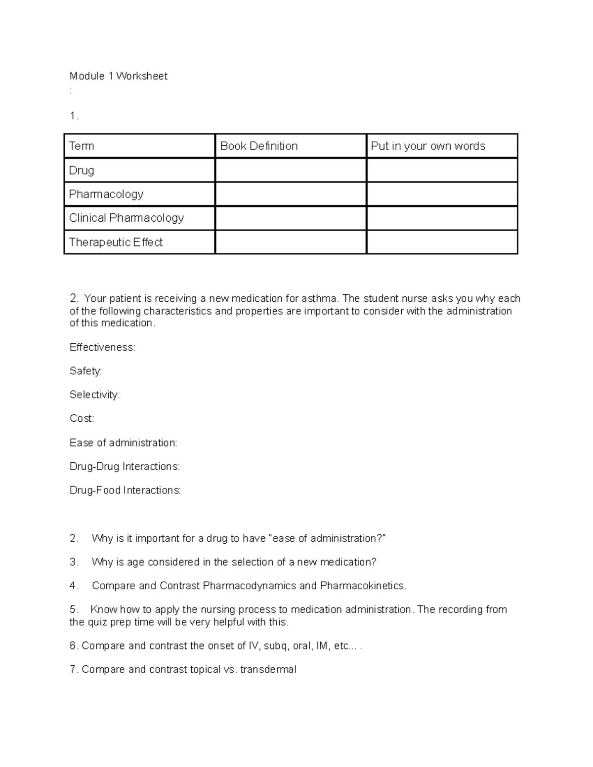 Module 1 Hot Topic Worksheet - Module 1 Worksheet : Term Book ...
