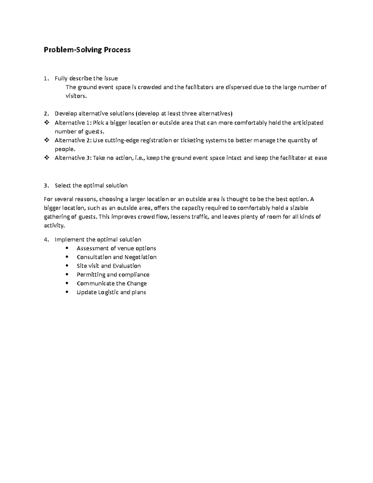 Problem Solving Process Template - Problem-Solving Process 1. Fully ...