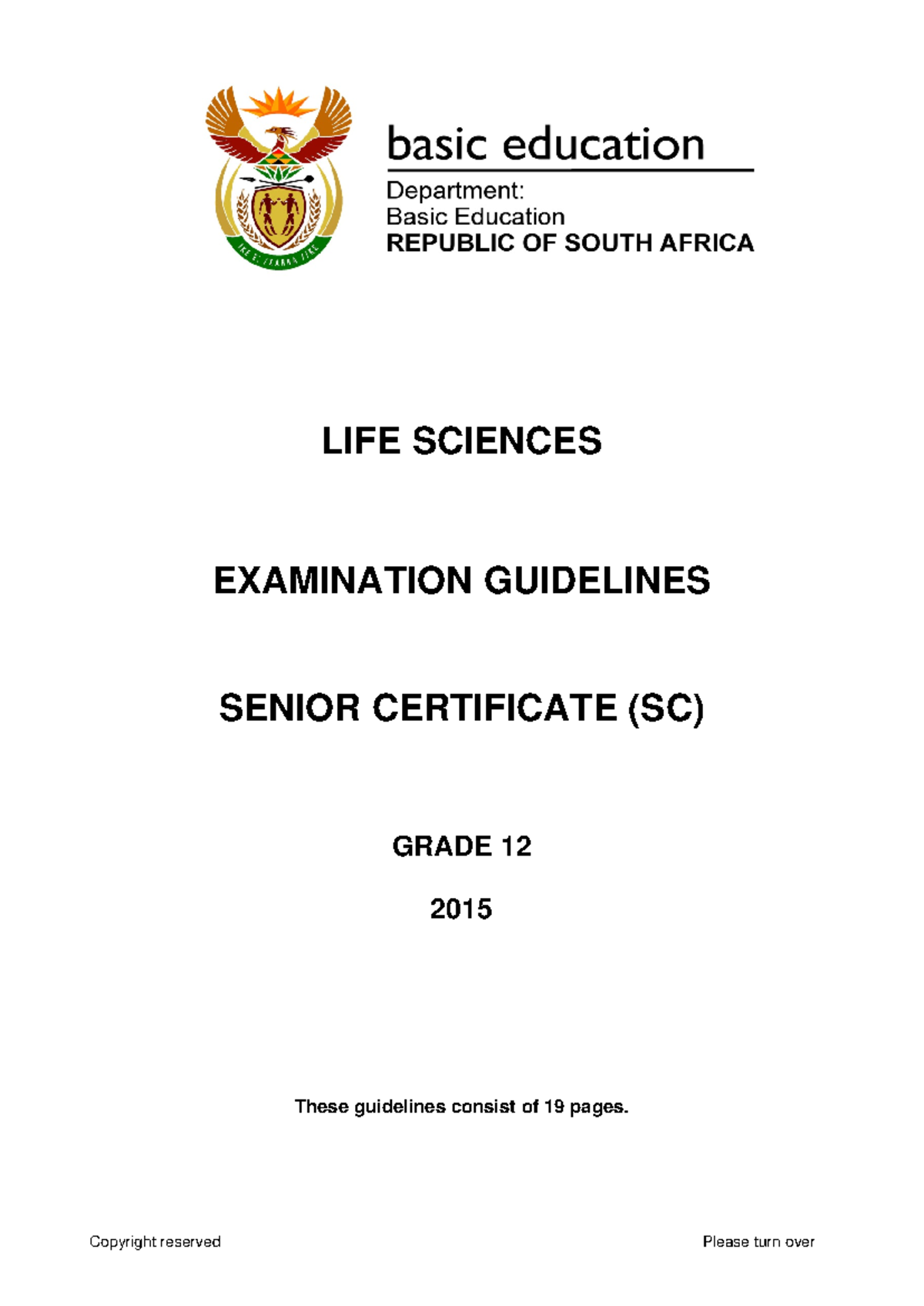 Life Sciences GR 12 Exam Guide 2015 Eng - DESIGN GRADE 12 EXAMINATION ...