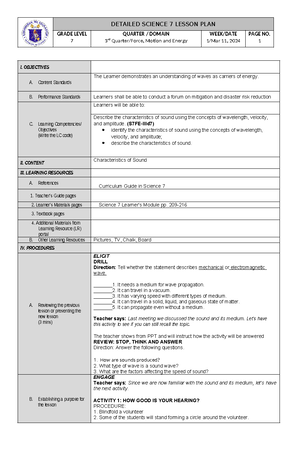 LP SCI7 - EM Spectrum - Lesson Plan for Science 7 Quarter 3 - GRADE ...
