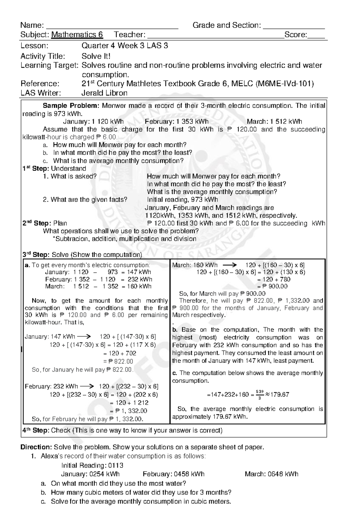 Math 6-Q4-Week 3-LAS3 Final - Name ...