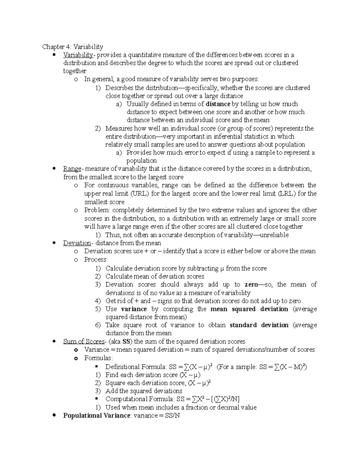 Chapter 4-Variability - Chapter 4: Variability Variability- provides a ...