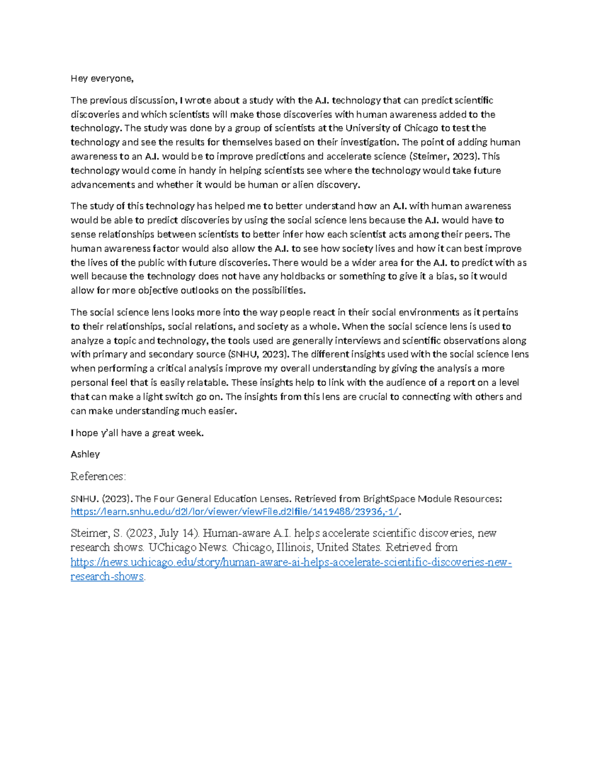 6-1 Discussion - Bias - Hey everyone, The previous discussion, I wrote ...