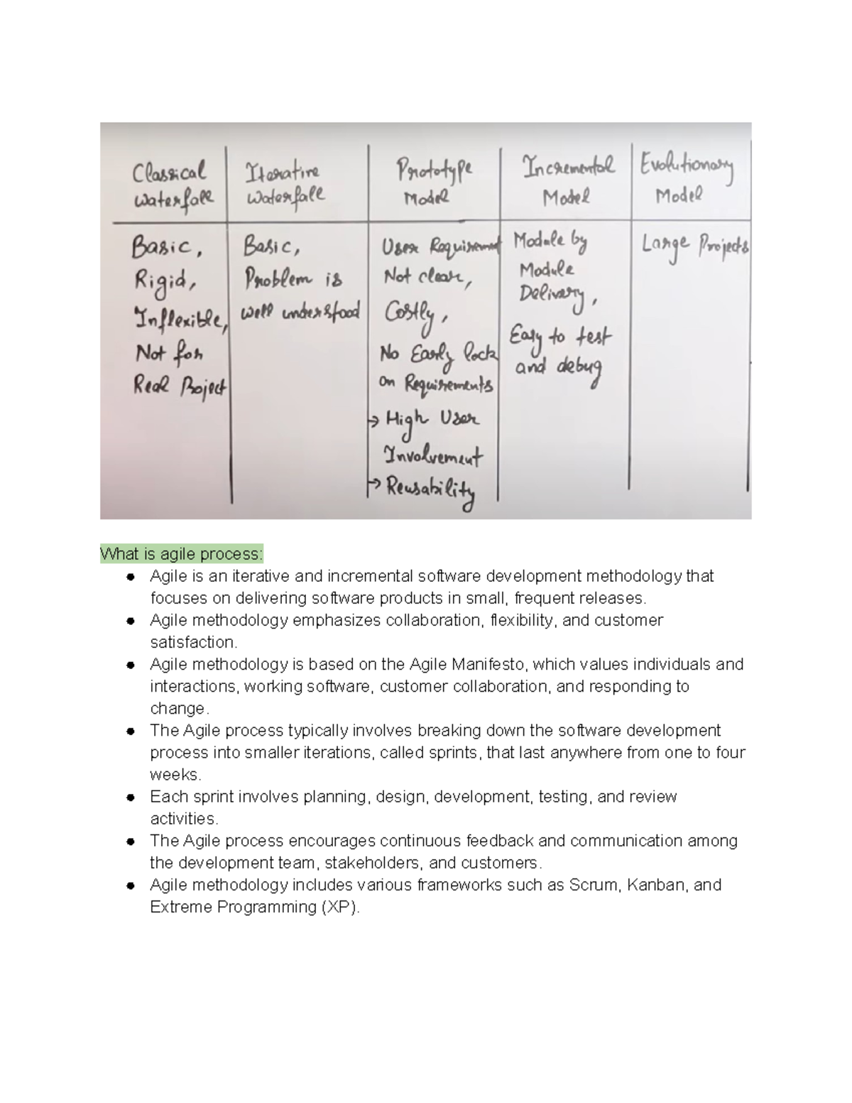 SEPM Rev - Summary Computer Science and Engineering (AIML) - What is agile process: Agile is an ...