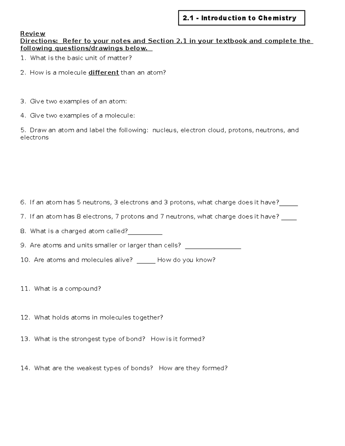 2 - review - Review Directions: Refer to your notes and Section 2 in ...