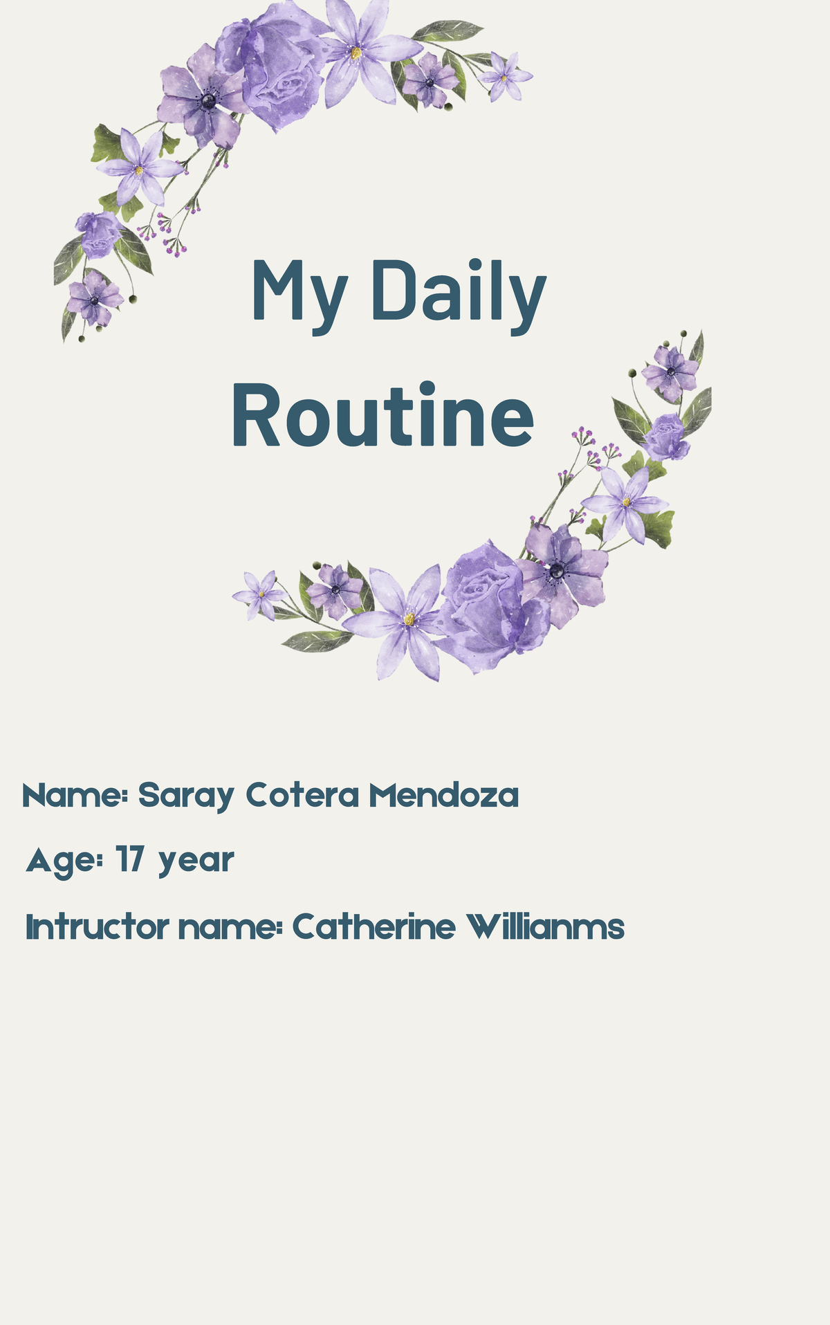 Pink Minimalist My Daily Routine Book Cover - English does work - level ...