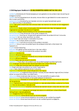 Aardrijkskundige dimensies - Leerdoelen: 9: Je bent in staat om de vier ...