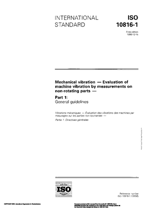 ISO 10816-3 Mechanical vibration - 2001 - Studocu