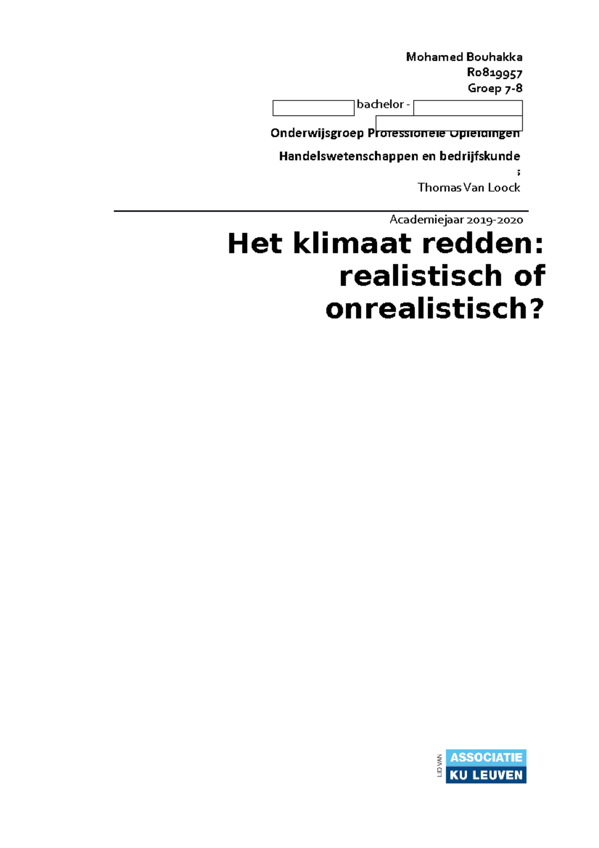 Opinietekst NL - 2de semester - Mohamed Bouhakka R Groep 7- bachelor ...