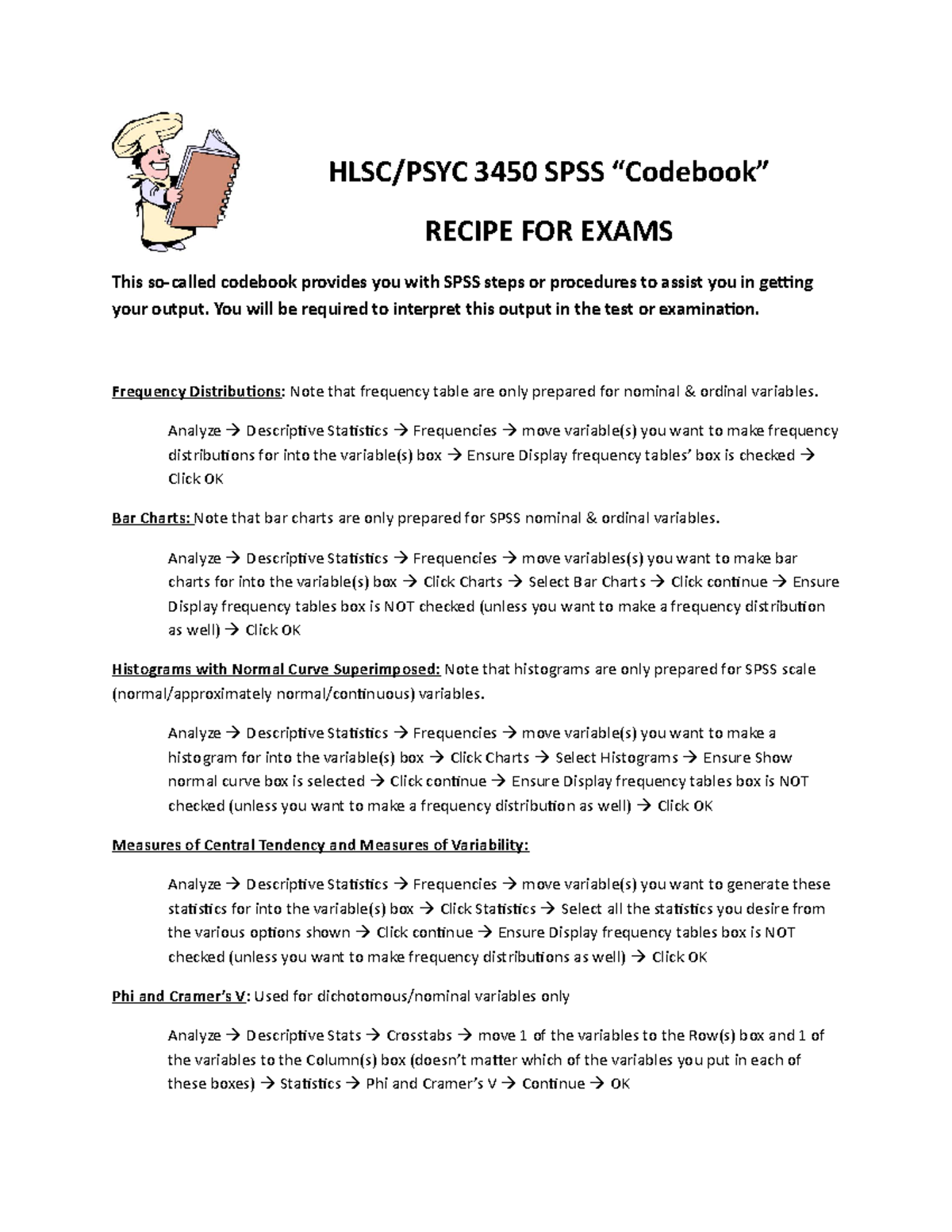 HLSC 3450 Codebook - code book on how to do tests in spss - HLSC/PSYC ...