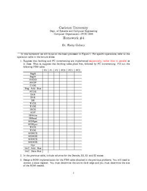 Lab4Prelab Tables - SYSC 3006 Lab 4 (Fall 2016) Part 1 FSM Output ROM Table: 3 1 3 0 2 9 2 8 2 7 ...