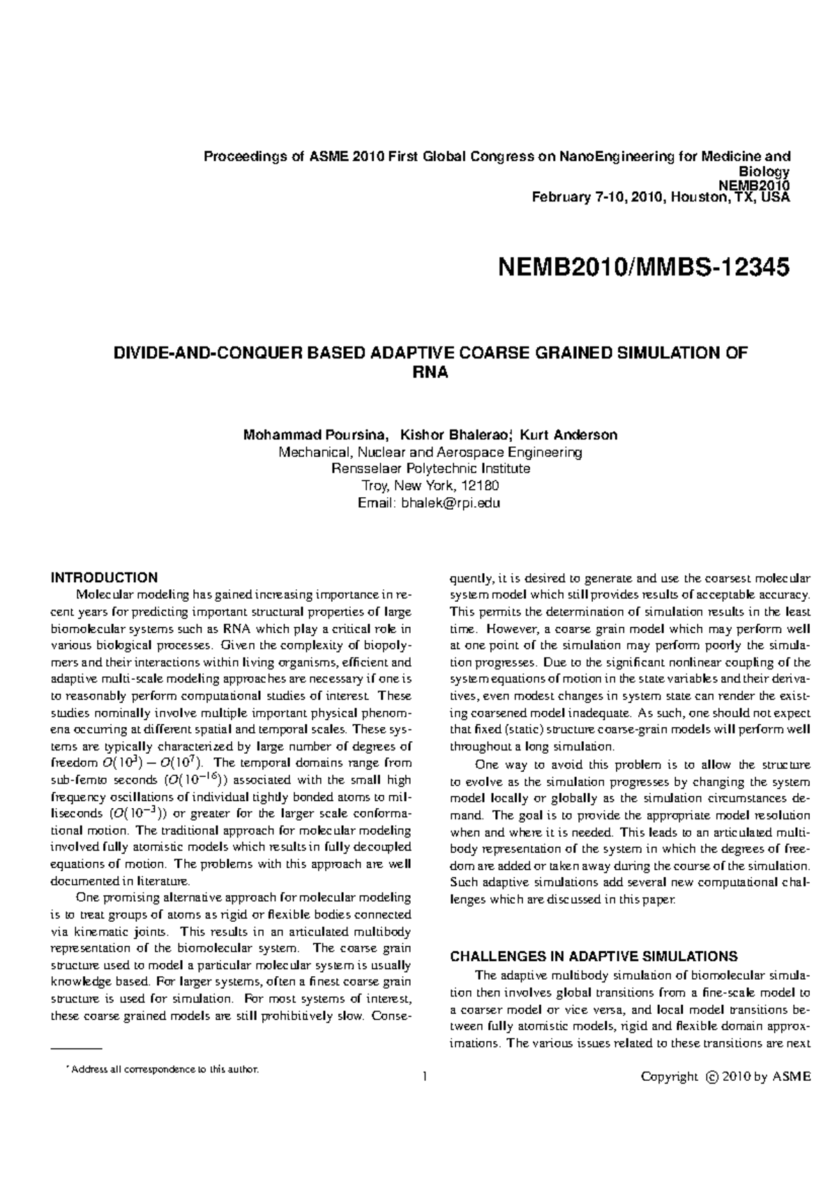 2010 NEMB - Paper that talks about an application of dynamics algorithm ...