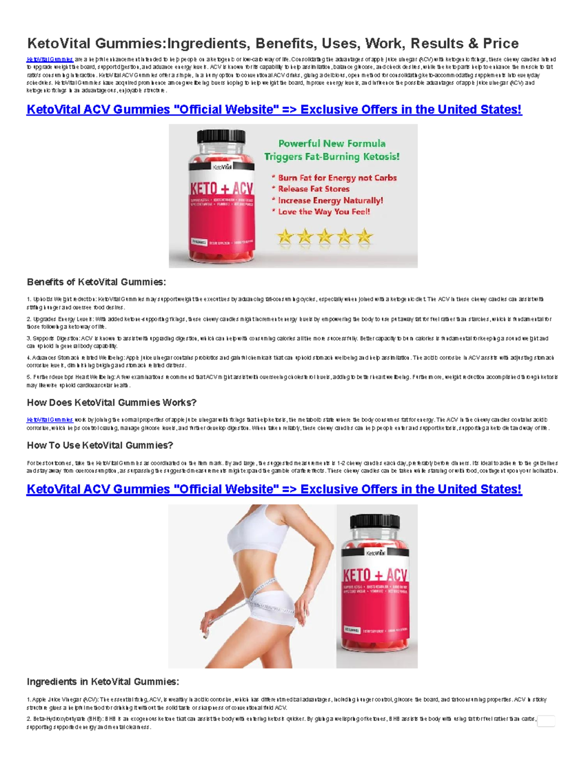 Keto Vital Gummies Ingredients, Benefits, Uses, Work, Results & Price ...