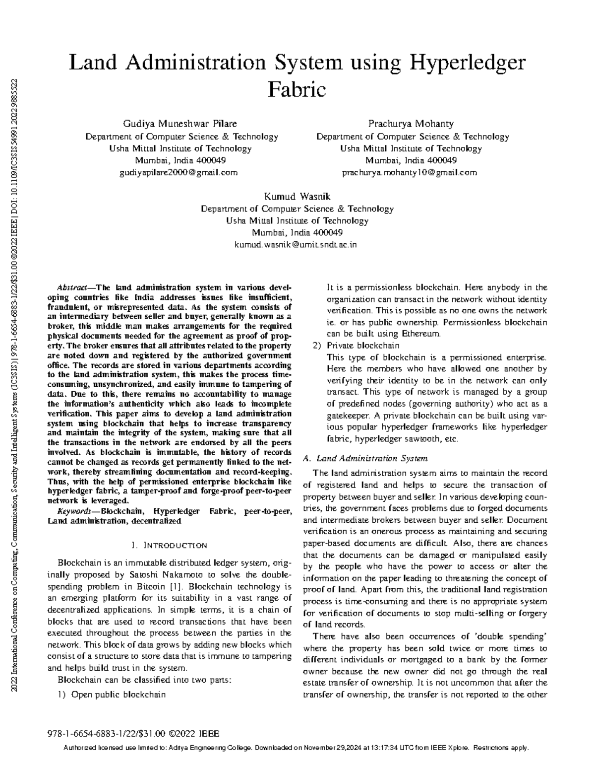 Land Administration System using Hyperledger Fabric - Land ...