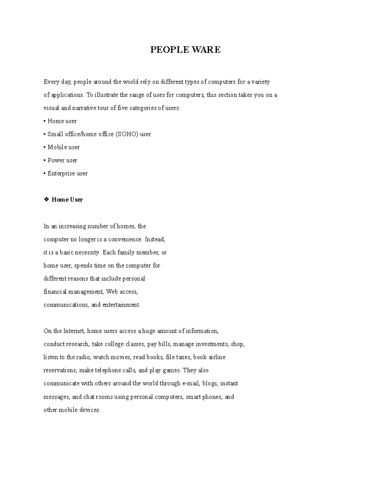 People WARE - PEOPLE WARE Every day, people around the world rely on ...