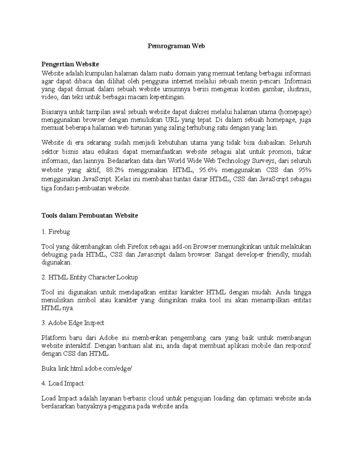 Pemrograman Web - Pemrograman Web Pengertian Website Website adalah ...