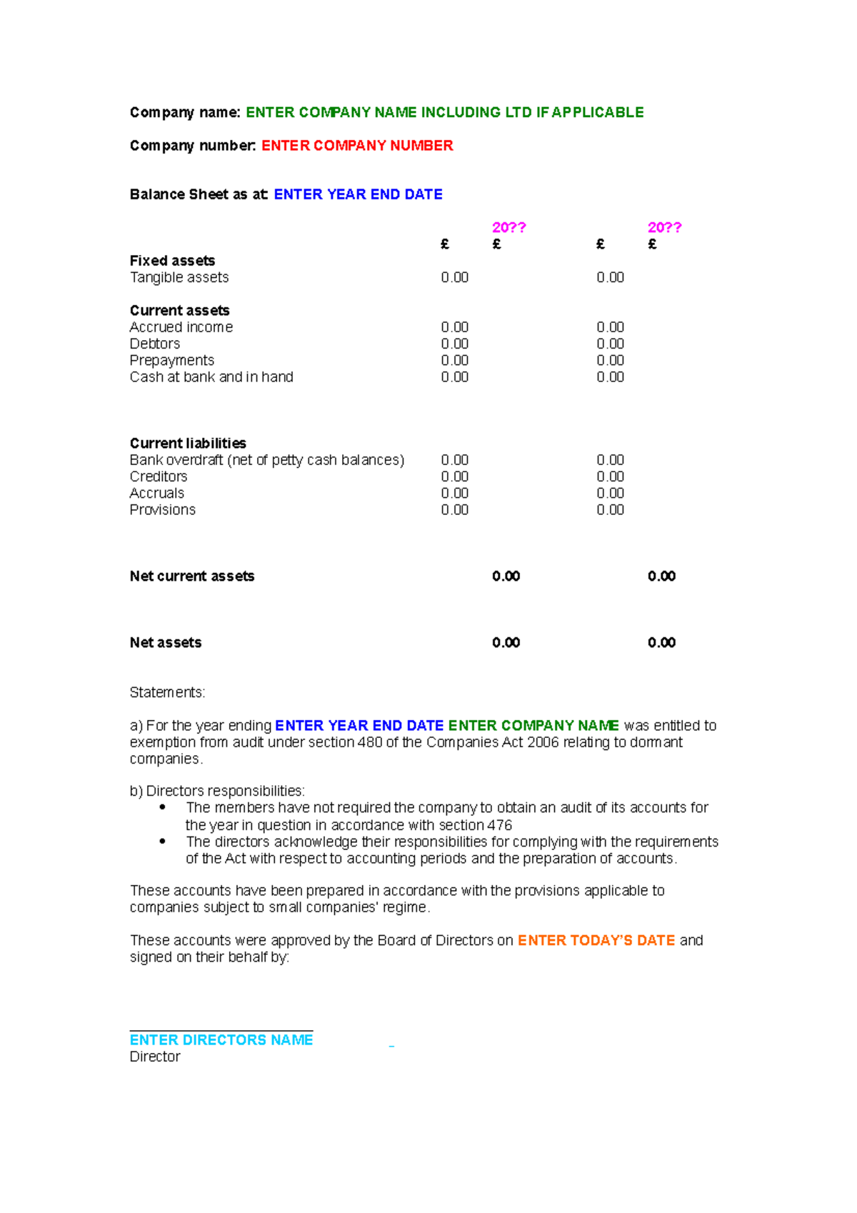 Guarantee-Dormant-Accounts - Company name: ENTER COMPANY NAME INCLUDING ...