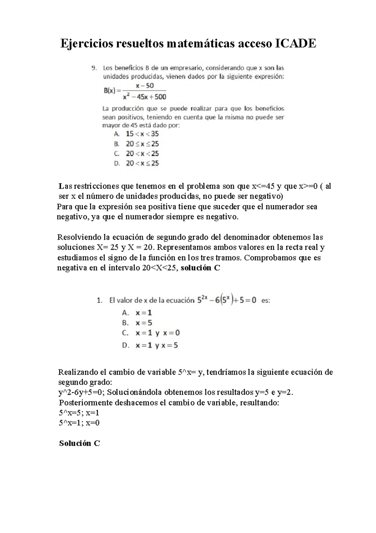 Soluciones- Icade-web - Ejercicios resueltos matemáticas acceso ICADE ...