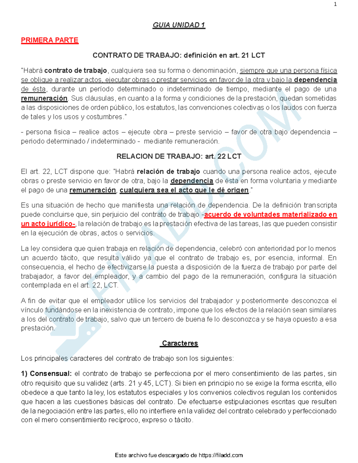 GUIA Completa DE Clase - Relaciones Individuales DEL Trabajo docx - GUIA UNIDAD 1 PRIMERA PARTE ...