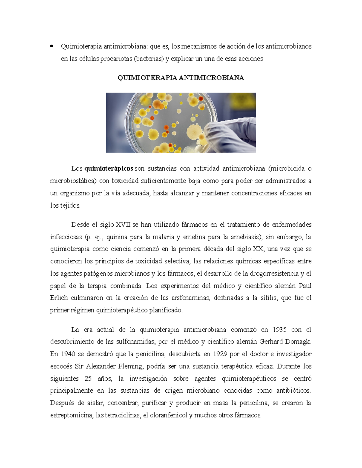 Quimioterapia antimicrobiana - Desde el siglo XVII se han utilizado ...
