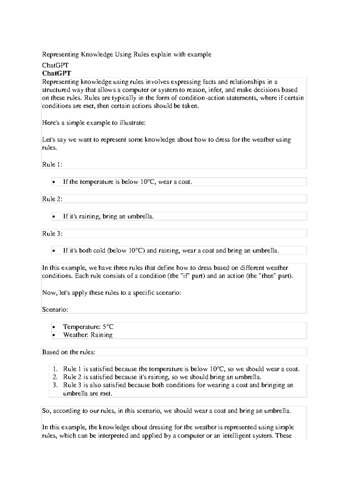 Akshay ai - helpful - Representing Knowledge Using Rules explain with example ChatGPT ChatGPT ...