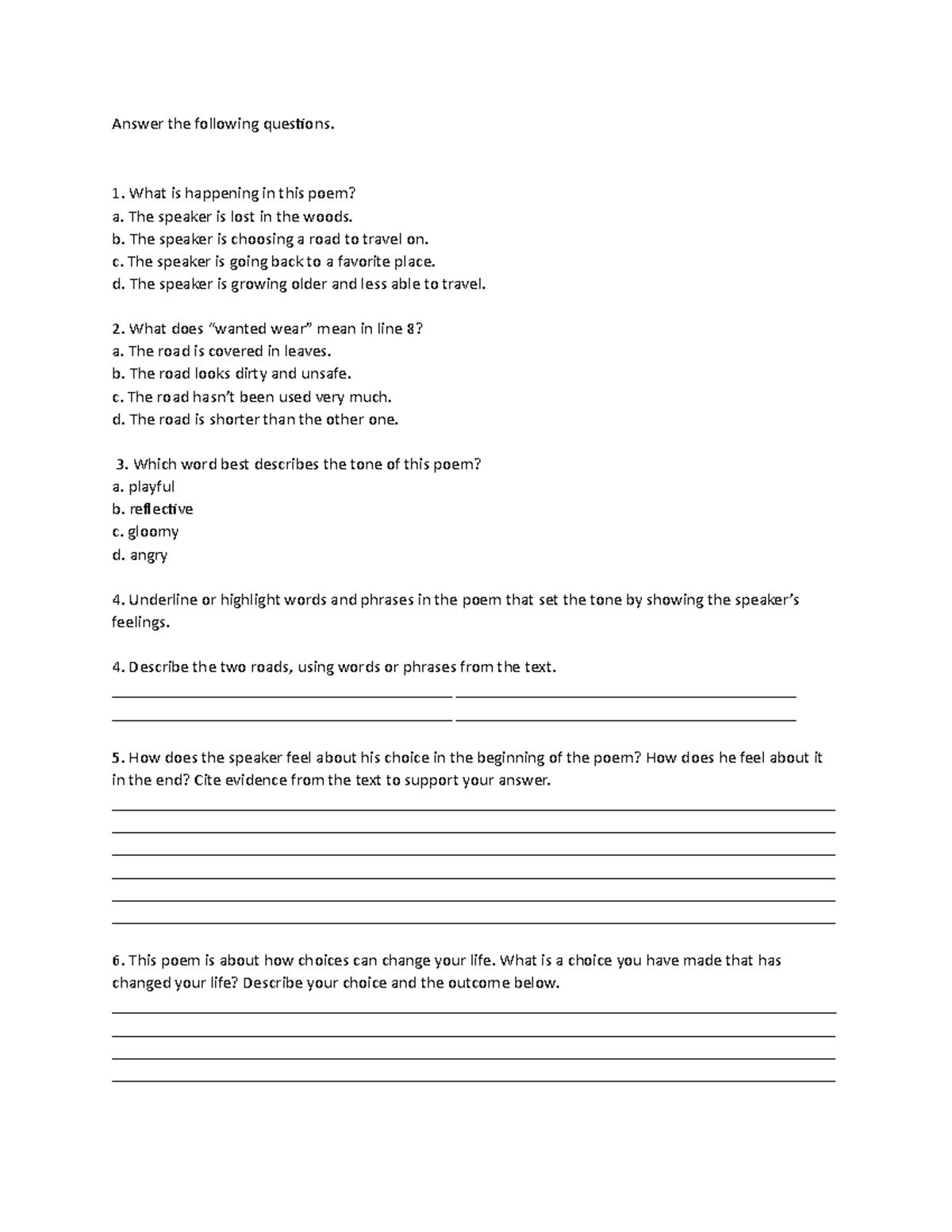 Activity citing textual evidence - Answer the following questions. What ...