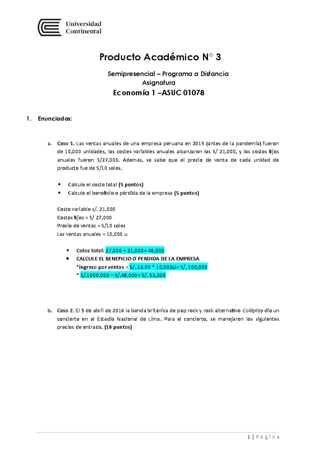 Producto Académico N°3 Tipo Desarrollo Economia 1 2021-10 - Producto Académico N° 3 ...
