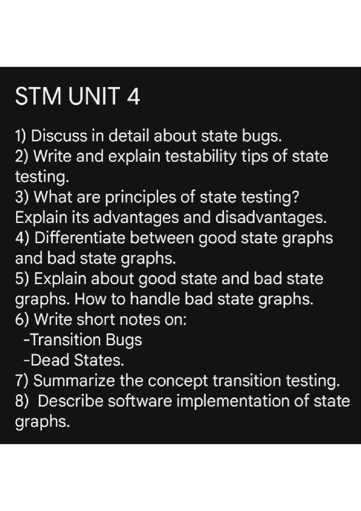 Previous year question papers and answers - STM UNIT 4 1) Discuss in ...