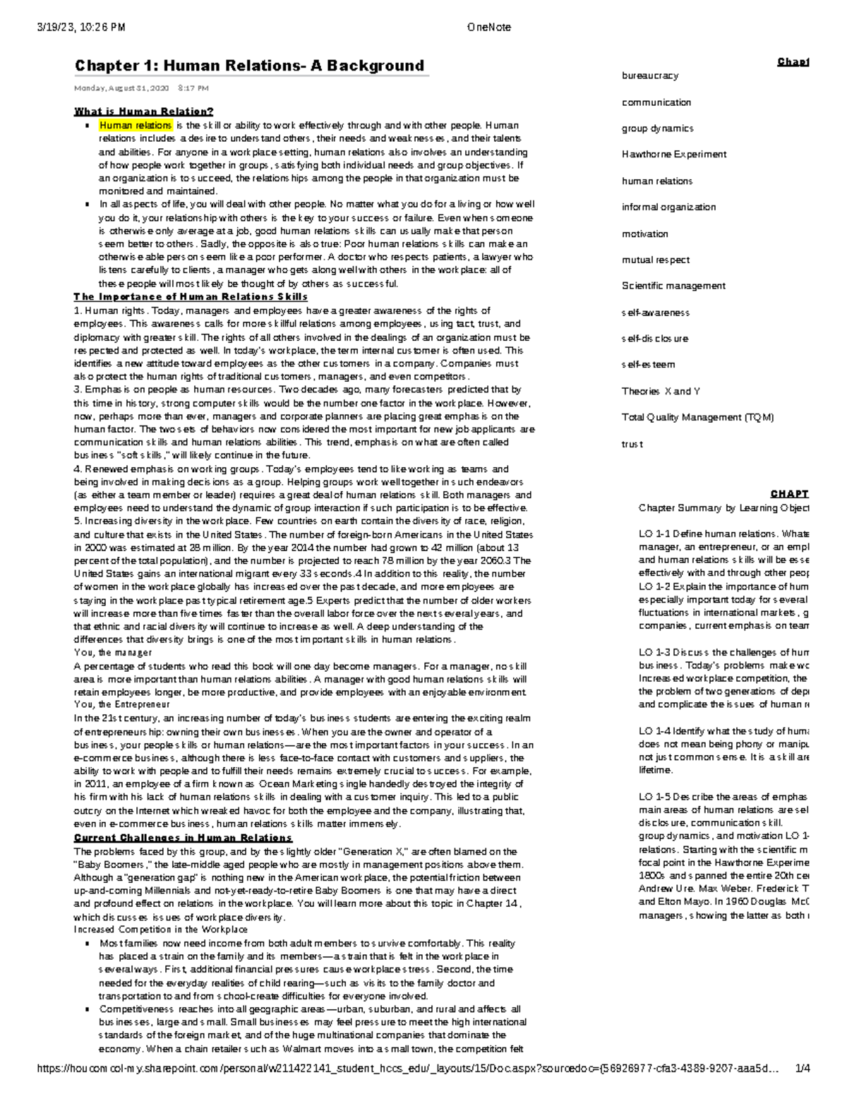 Chapter 1 Human Relations- A Background - Chapter 1: Human Relations- A ...