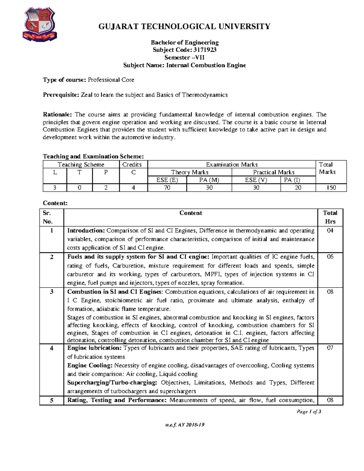 3171923 I C Engine Syllabus 2021 - GUJARAT TECHNOLOGICAL UNIVERSITY ...