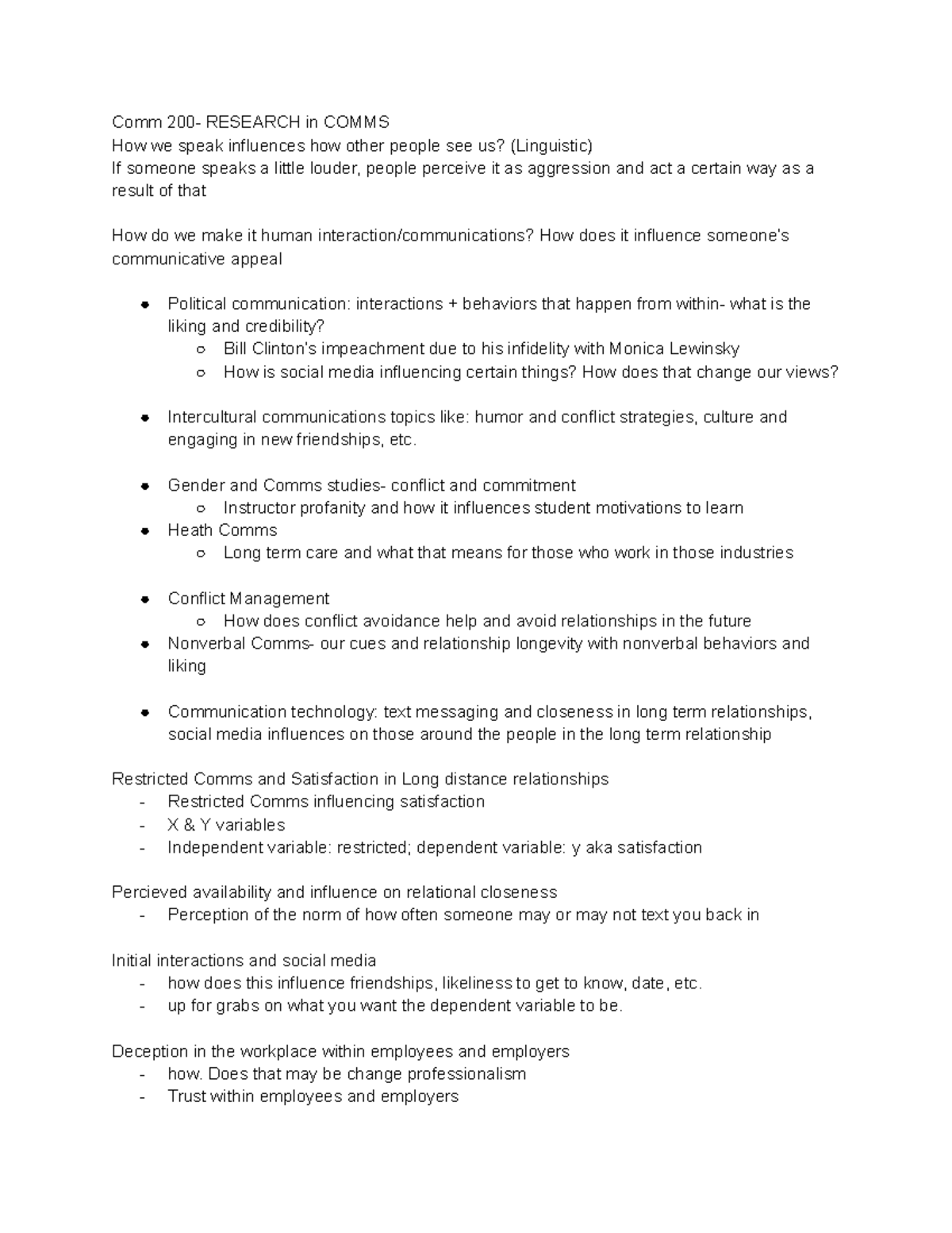 Comm 200 research in comms - Comm 200- RESEARCH in COMMS How we speak ...