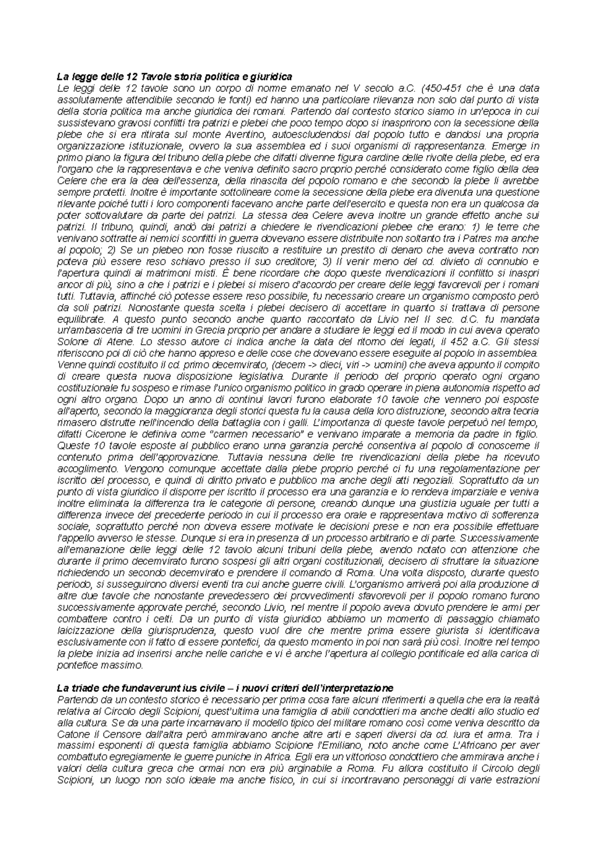 La legge delle 12 Tavole storia politica e giuridica - (450-451 che è ...