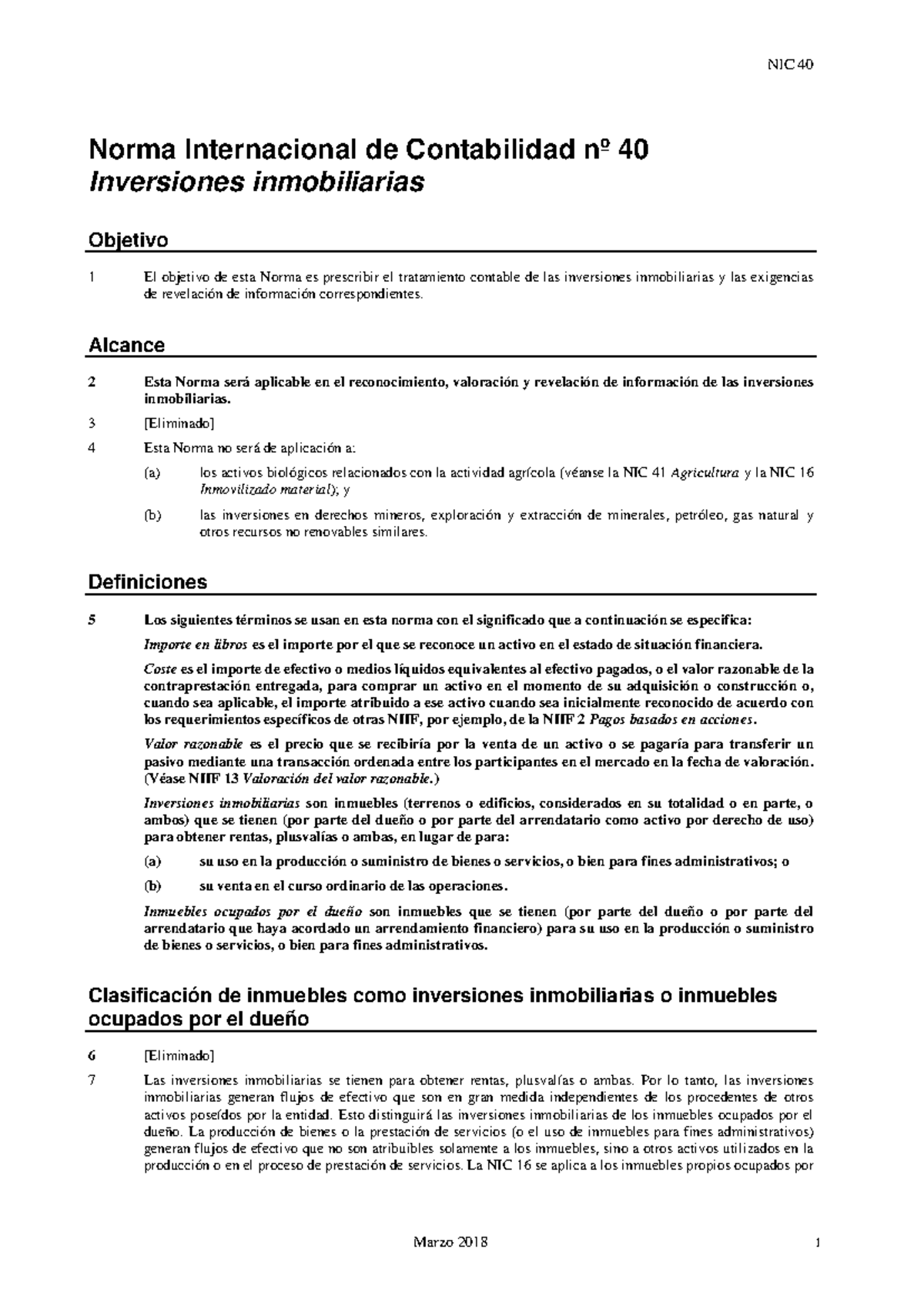 400.NIC 40 Marzo 18 - Norma Internacional de Contabilidad nº 40 ...