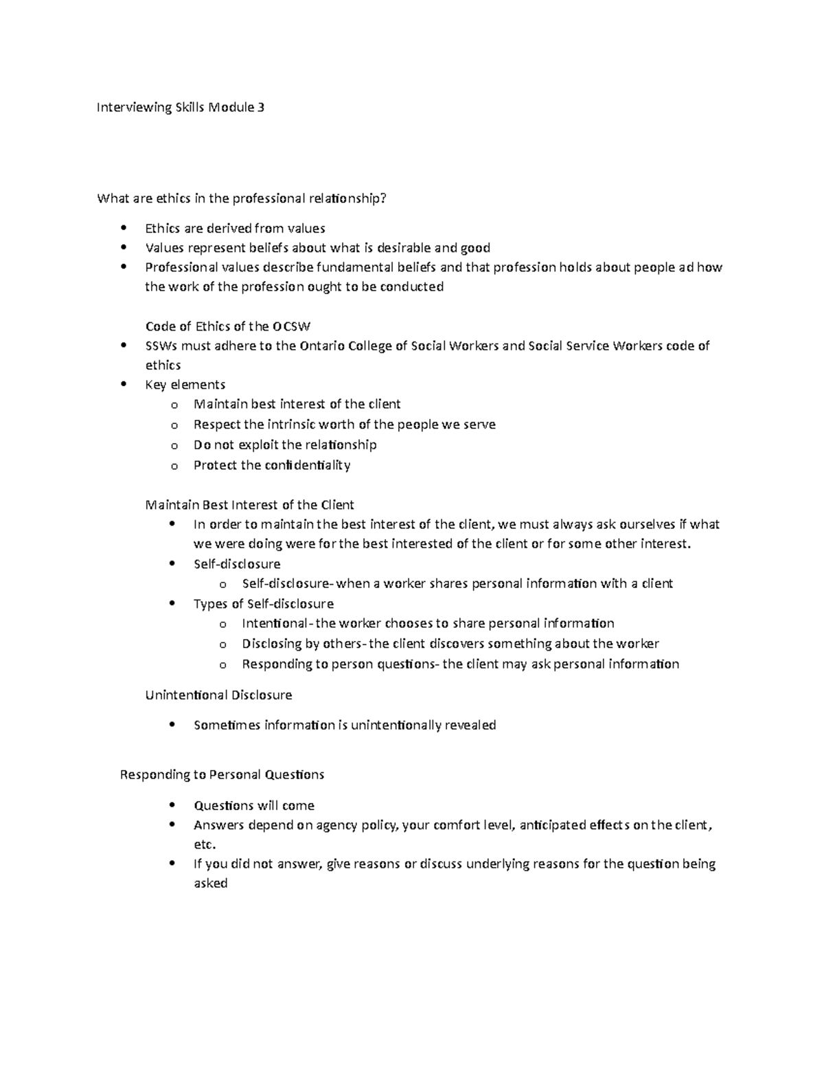 Module 3 Interview Skills - Interviewing Skills Module 3 What are ...