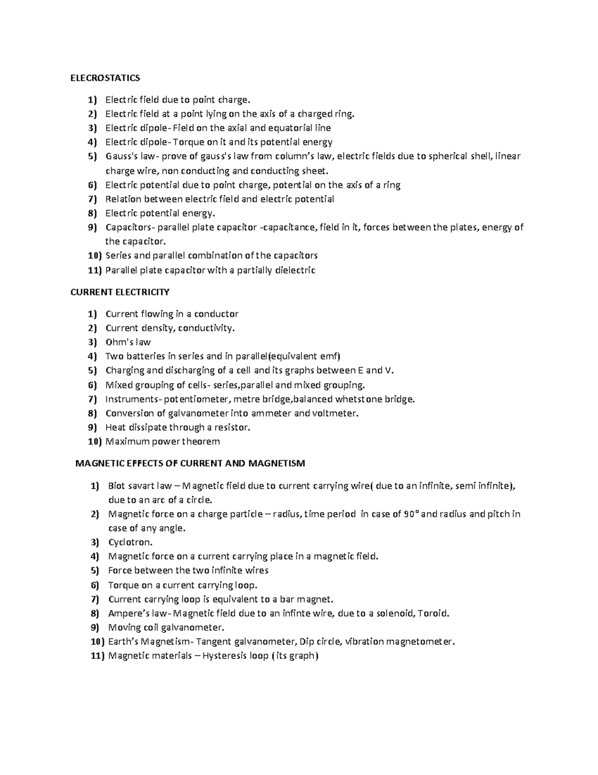 Derivations- electrostatics ,magnetic effects of current, current ...